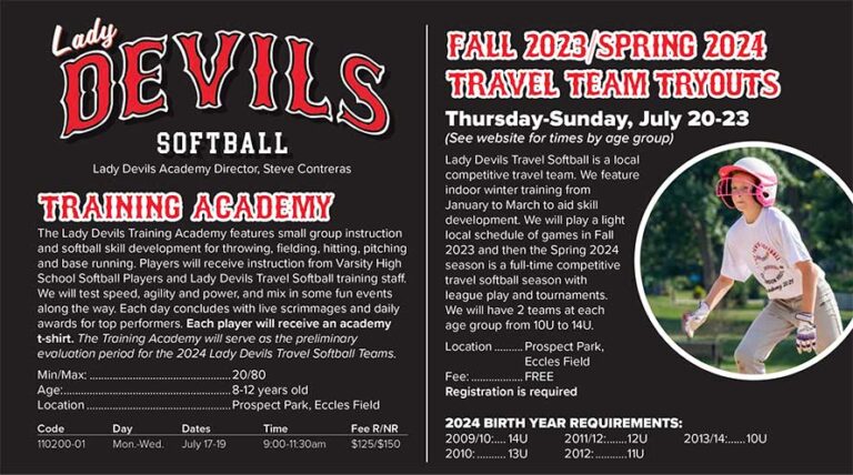 Lady Devils Softball League – Clarendon Hills Park District